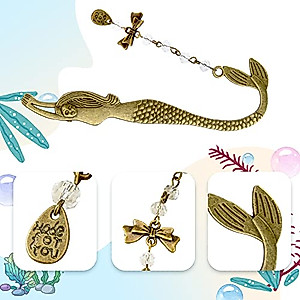 Koogel Metal Bookmark,Mermaid Bookmark with A String of Beads Christmas gift for Women, Kids, Writers, Readers, Teachers, Birthday Gifts