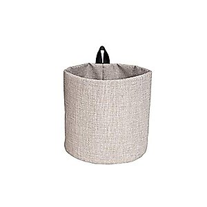 Bigso Soft Hang Around Hanging Storage Basket Small | Hanging Wall Basket for Organizing Everyday Necessities | Collapsible Wall Hanging Storage Basket for Closets | 6.7″x6.7″ | Small | Beige