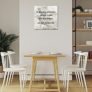 It Protects, Trusts, Hopes, Perseveres Wood Plaque Wooden Tree Plaque Smooth Fashion Science Fiction for Sweet Sentiments 25X25