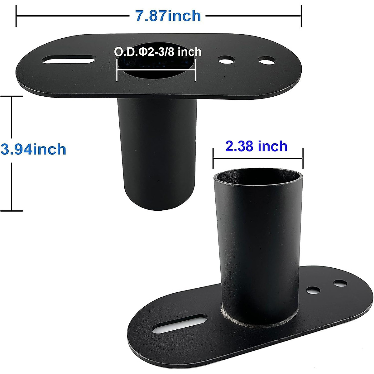 90 Degree Wall Mount Bracket for LED Parking Lot Light, 2 3/8inch Slip Fitter Mounting Bracket, L Shape Outdoor Wall Adapter Tenon, Shoebox Light Street Light Wall Bracket with Slip Fitter Mount