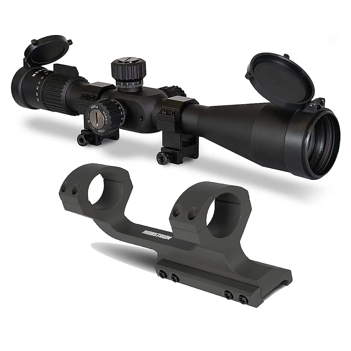 Monstrum G3 5-25x50 FFP Rifle Scope | Monstrum Extended Length Offset Scope Mount | 30 MOA | Bundle