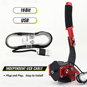 RASTP 64Bit PC USB Handbrake for SIM Racing Games Logitech G27 G25 G29 T500 T300 FANATECOSW LFS DIRT RALLY.2,Red