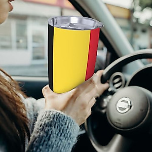 WXZYFP Car cup (single silver rim), can use a straw or drink directly, easy to use.Flag of Belgium