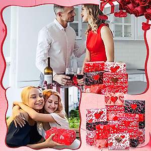 Glenmal 100 Pcs Mother's Day Bakery Treat Boxes Heart Cookie Boxes with Gift Cards and Rope 7.8x4.7x2.75'' Cupcake Containers with Window Dessert Gift Containers for Wedding Birthday Party