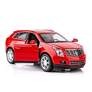 TGRCM-CZ Diecast Model SUV Cars Toy Cars, SRX 1:32 Scale Alloy Pull Back Toy Car with Sound and Light Toy for Girls and Boys Kids Toys (Red)