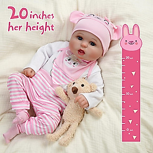 BABESIDE Reborn Baby Dolls - Bailyn, 20 Inch Handmade Realistic Baby Doll Soft Body Life Like Baby Dolls, Realistic Newborn Baby Dolls for Girls Boys Kids Age 3+