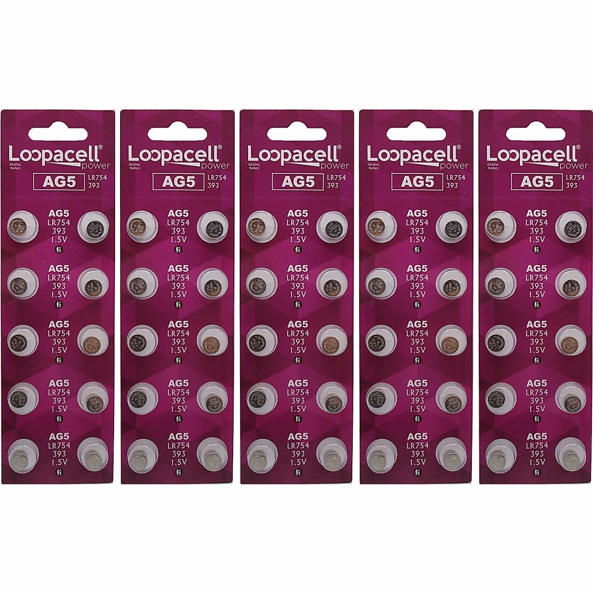 LOOPACELL 50 AG5 Button Cell Batteries, Alkaline Button Battery, 1.5V 10 Pcs Per Pack