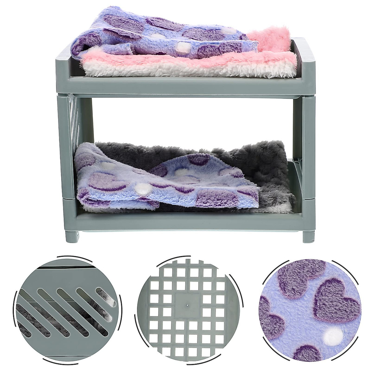 POPETPOP 1 Set Hamster Bed Hamster Hideouts Sleeping Bed Double-Layer Bunny Bed Double-Layer Chinchilla Bed Detachable Chinchilla Beds Cage Bunny Beds Hamster Accessory Detachable Bunny Bed