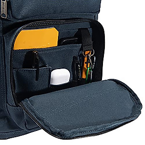 Carhartt 27L Single-Compartment Backpack, Durable Pack with Laptop Sleeve and Duravax Abrasion Resistant Base, Navy, Medium