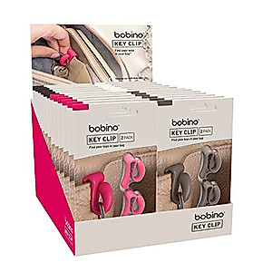 Bobino | Key Clip | Clip On Key Holder | Key Hook for Bag | Key Clip for Purse | Key Holder for Keychain | Purse Accessories | Key Chain Hooks & Compact Key Holder | Key Hanger | 2 Pack Cream