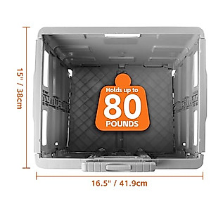 MaxWorks 50704 Collapsible Gray Rolling Folding Dolly Grocery Cart - Multi-Functional Teacher Dolly with Extra Storage, Durable Wheels, and Easy-to-Fold Design for Classroom, Office, Shopping