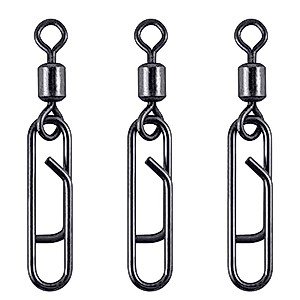 Dr.Fish 20 Pack Fishing Power Clips Swivels Barrel Snap Swivels Quick Change Fishing Snap Connector High Strength Speed Clips Swivels Fishing Tackles Freshwater Saltwater 66LB