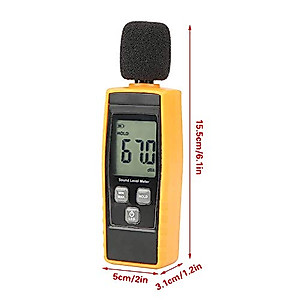 Decibel Meter, Digital Sound Level Meter Sound Noise Meter with 30 to 130 dBA Measuring Range, Data Hold, Digital Noise Meter Decibel Monitoring Tester for Home Factories