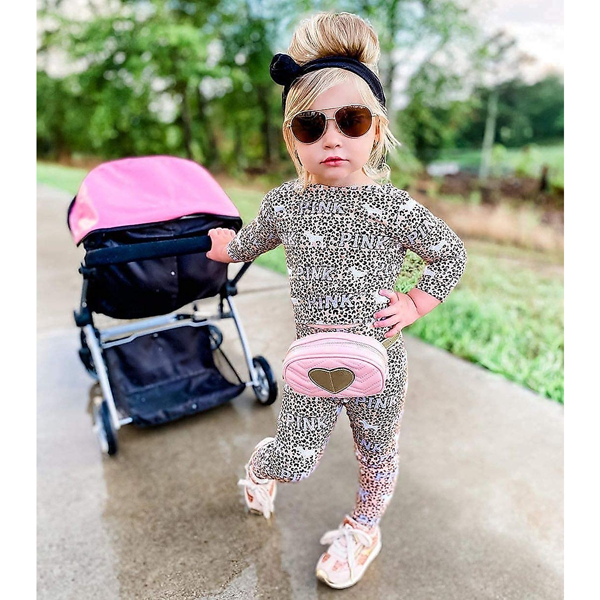 mibasies Kids Fanny Pack for Girls Toddler Waist Bags with Belt