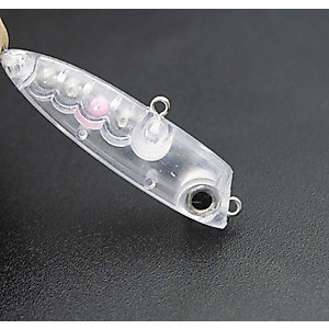10PCS Unpainted Lure Blanks 2.81g 4.8cm with Free 6mm Eye Crankbait Simulation Blank Body Clear Hard Baits Trout Salmon Minnow Lure Popper Lures Topwater Freshwater 8440