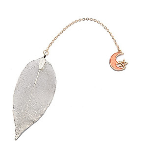 ARFUKA Bookmarks Leaf Bookmarks Metal Leaf with Cute Pendant Reading Book Markers Gifts for Women, Kids, Teens Girls, Readers and Book Lovers Pack of 4