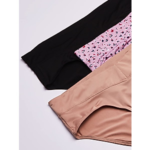 Warner's womens Blissful Benefits No Muffin Top 3 Pack Hipster Panties, Mauve Shadows Pop Toasted Almond Black, Medium US
