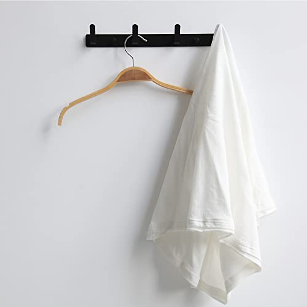 4 Hooks Matte Black Bathroom Towel Hooks Mounted Wall Adhesive Heavy Duty Farmhouse Bath Coat Stick on Rack Hat Wall Hook Sticky Black Kitchen Robe Rack Coat Hook Black 4 Hooks Rack Towel for Bathroom