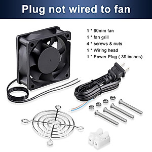 Wathai EC Brushless Cooling Fan AC 110V 115V 120V 220V 240V Axial Fan Ball Bearing 60mm x 25mm