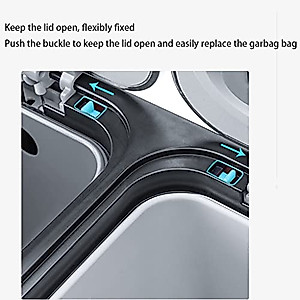 Trash Bin Trash Can Wastebasket Pedal Bin with Lid, Dual Sections Rectangular Kitchen Step Trash Can, Stainless Steel Garbage Can Rubbish Bin Bathroom Garbage Can Waste Bin (Color : OneColor, Size :