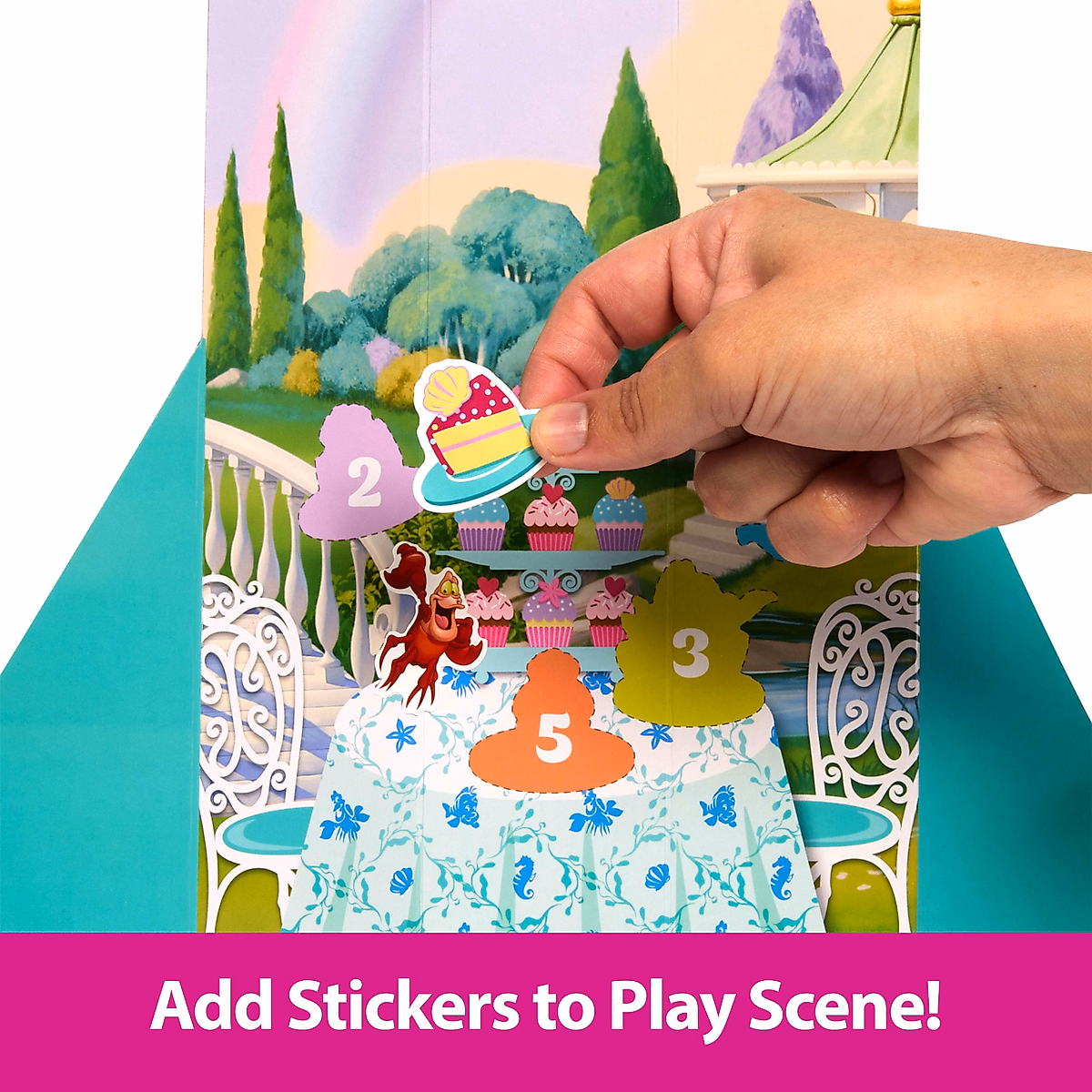 Mattel Disney Princess Ariel Fashion Doll Set, Spin & Reveal with 11 Surprises Including 5 Accessories, 5 Stickers & Play Scene, Inspired by Movie