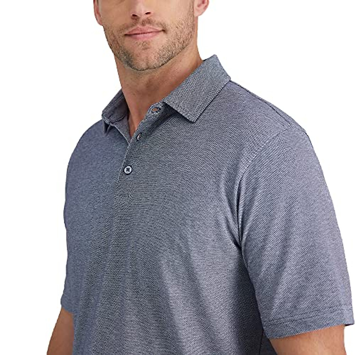 Haggar Men's Short Sleeve Stretch Polo, Medium Grey