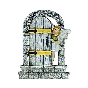MUAMAX Fairy Door Fairy Garden Door Miniature Fairy Door Outdoor Magical Fairies Entrance Door Fairy Garden Supply Gifts