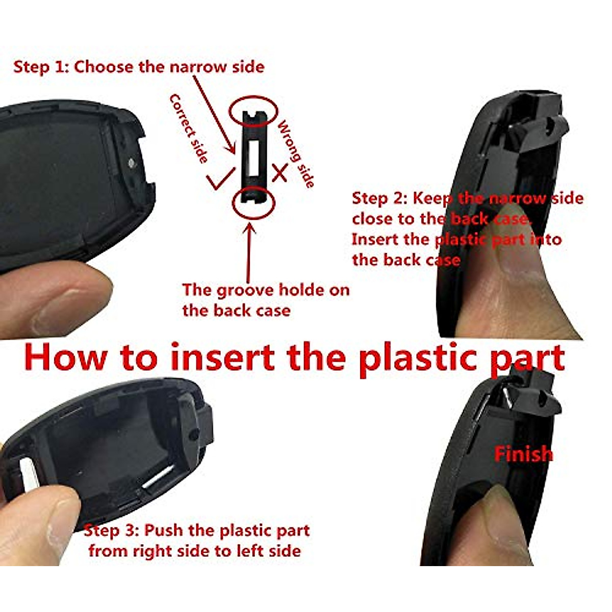 Horande Replacement Key Fob Cover Case fits for 2006 2007 2008 2009 2010 2011 Honda Accord Civic CRV Pilot Ridgeline Odyssey Keyless Entry Remote Key Fob Shell 2+1 Button (Black)