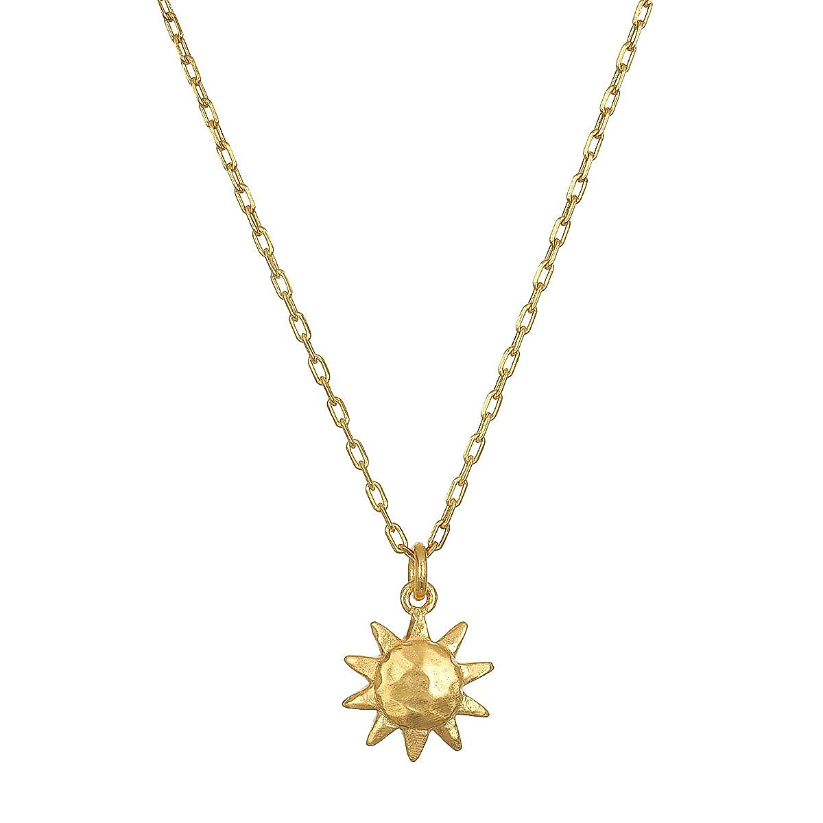 Satya Jewelry 18K Yellow Gold Plated Mini Sunburst Here Comes the Sun Women's Necklace, 16'' plus 2'' Extension