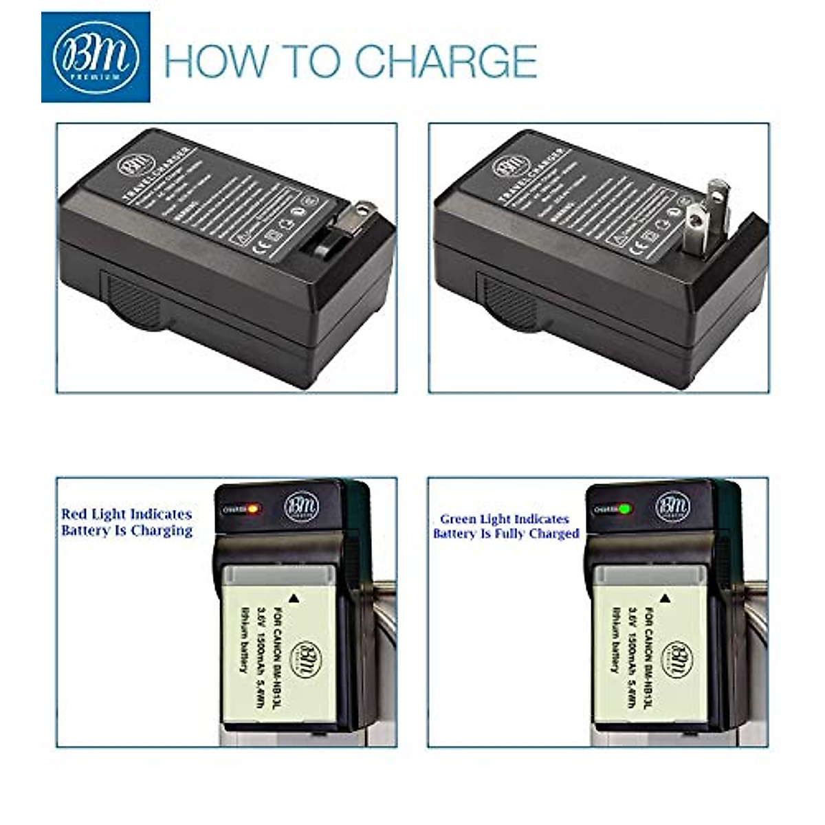 BM Premium NB-13L Battery and Battery Charger for Canon PowerShot SX740 HS, G1 X Mark III, G5 X, G5 X Mark II, G7 X, G7 X Mark II, G7 X Mark III, G9 X, G9 X Mark II, SX620 HS, SX720 HS Digital Cameras