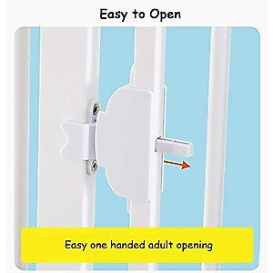 Pet Safety Gate Extra Tall 120cm Pet Gate For Dogs and Cats, Baby Safety Gate for Doorways/Stairs/Hallways, White Metal Encrypted Barrier Indoor Safety Gates for Children & Pets, Fits 66-130cm Wide Pe