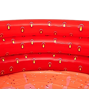 H2OGO! Bestway Sweet Strawberry Pool - 66" x H15 - Inflatable 3-Ring Play Pool, Kids,103 Gallon, Ages 2+
