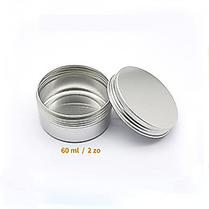 HadHfun 3 pcs 2 oz (Approx. 56.7 g) Round Metal cans Empty Aluminum cans Storage containers with Screw lids Empty Slide containers