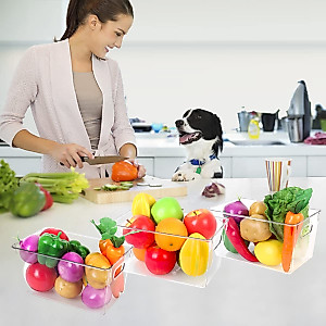 VZKAH Clear Plastic Organizer Bins 【6-Pack】– Shelf Storage Bins or Kitchen Organizing – Fridge Organizer, Pantry Organization and Food Storage Bins,Cabinet Organizers (9.32" L*5.23" W*4.52" H)