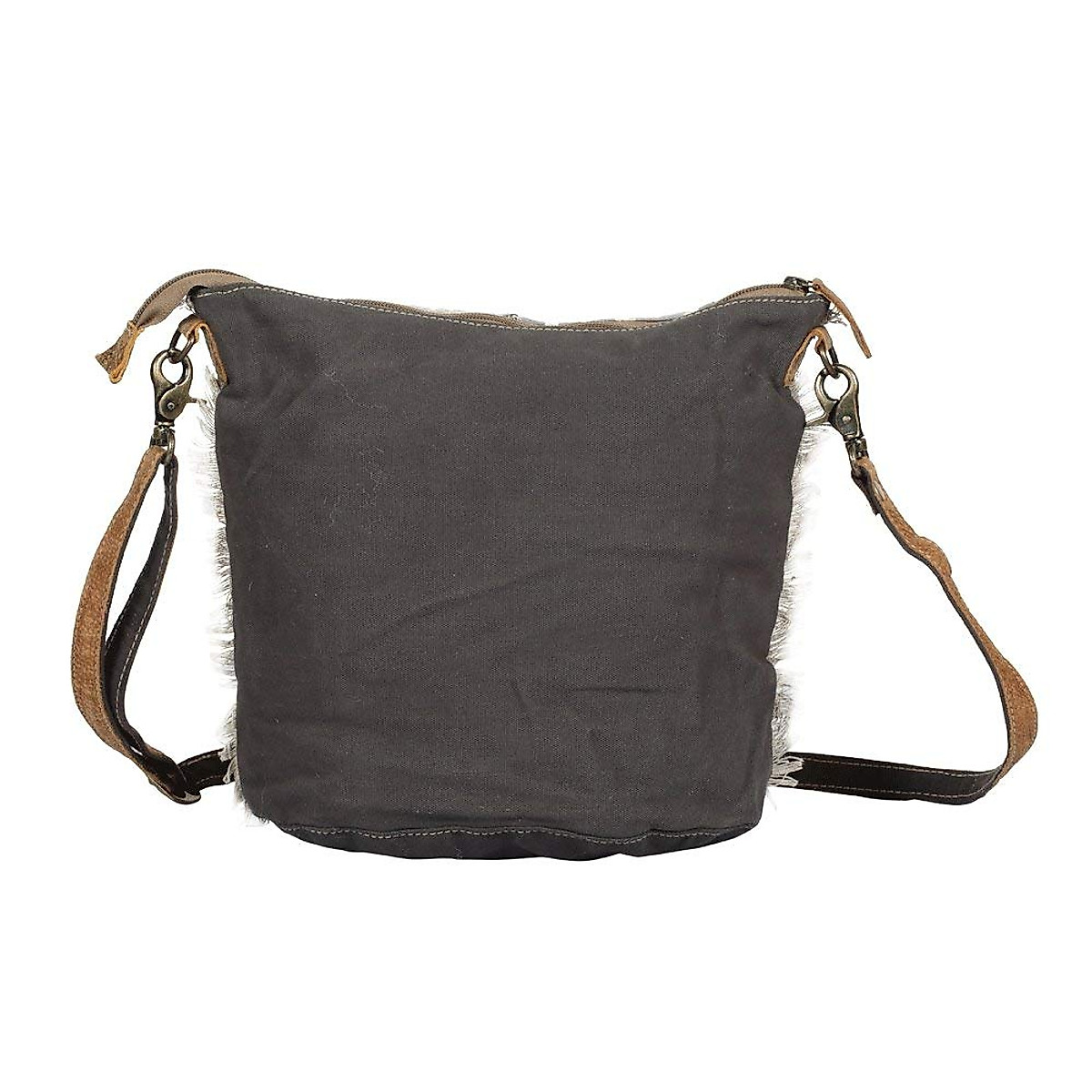 Myra Bag Mystical Upcycled Canvas & Cowhide Shoulder Bag S-1368