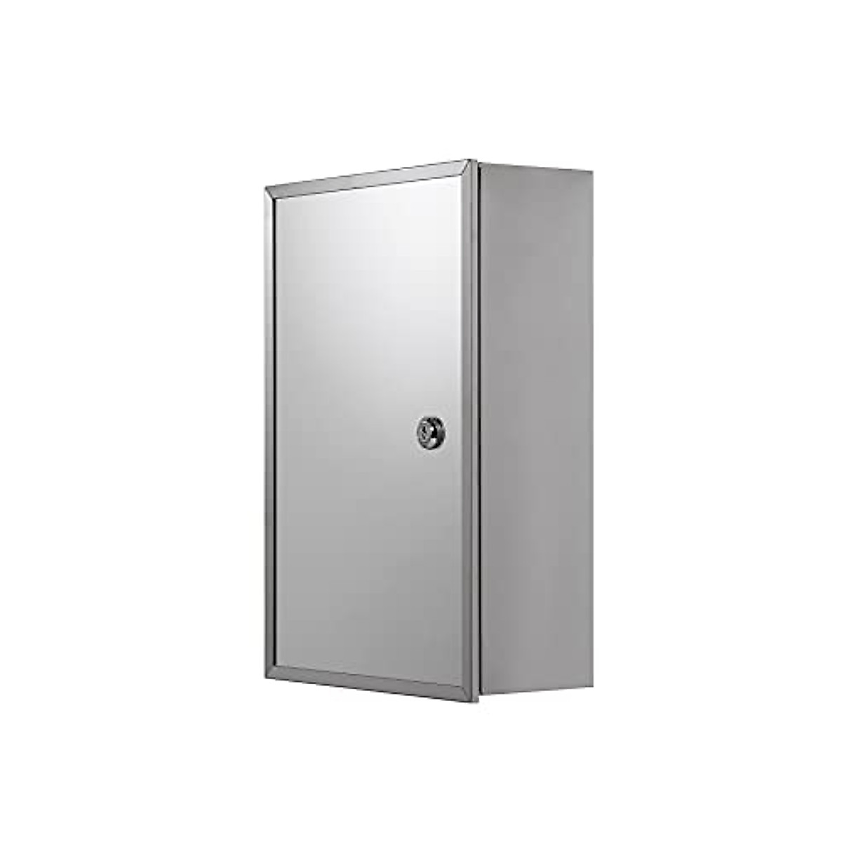 Croydex WC846005AZ Trent Stainless Steel Lockable Surface Mount Medicine Cabinet with Keys, 15.7 x 9.8 x 5.2 In.