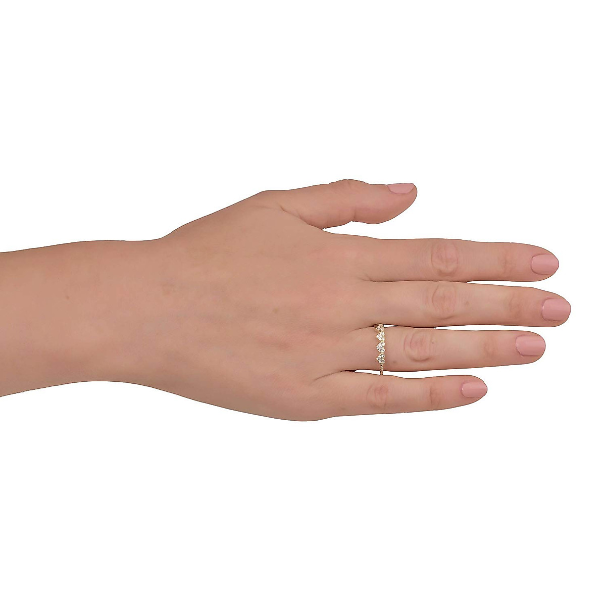 AVORA 10K Yellow Gold Simulated Diamond CZ Heart Fashion Ring - Size 7