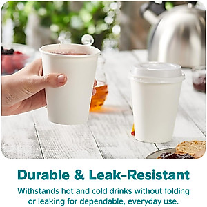 [100 Pack] 12 oz. White Paper Hot Coffee Cups