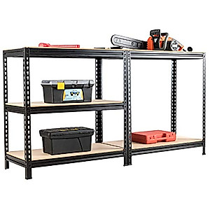 Tangkula 5-Tier Steel Storage Shelves, 73” Heavy Duty Garage Shelf with Adjustable Shelves, Boltless Shelving Unit for Free Combination, Metal Muscle Rack for Home Office Garage (4, Black)