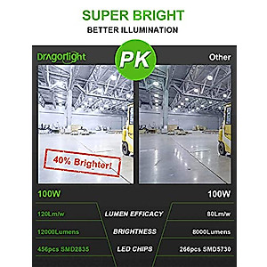 DragonLight 100W Commercial Grade Corn LED Light Bulb(800 Watt Equivalent) E26/E39 Large Mogul Base LED Lamp