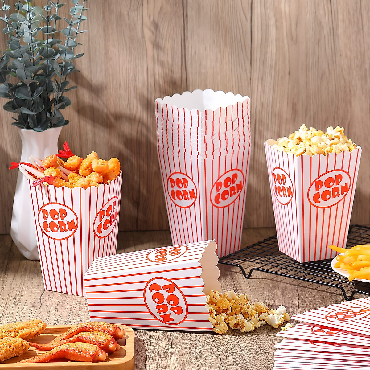 200 Pack Vintage Popcorn Boxes for Movie Nights