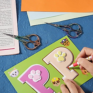 Glexal Small Embroidery Scissors with Cover -Cute and Comfortable handles with Sturdy and Sharp Tips for Precise Cutting, Perfect Size for Keeping in Your Sewing and Craft Supplies Kit