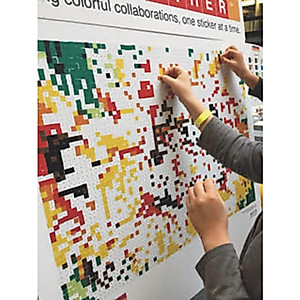 Stick Together Sunflower Sticker Mosaic, Perfect Collaborative Group Project, For Kids, Adults, Sticker by Number, Includes Poster, Stickers, Color Key, and Instructions. Project is 40” x 36”