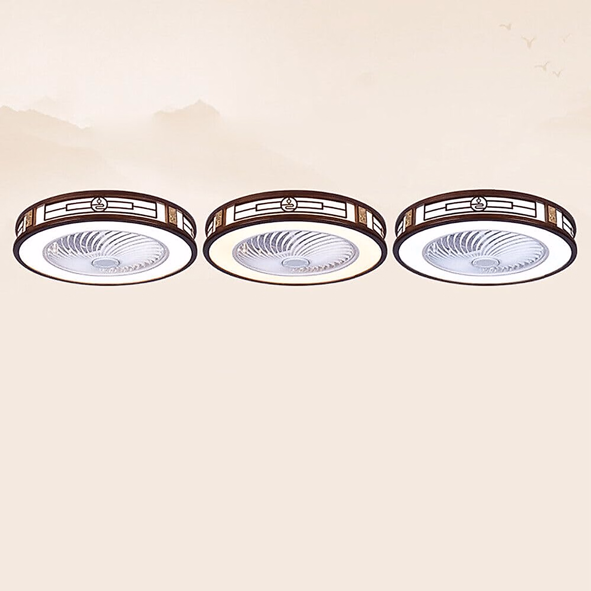 64W Rotatable Light with Ceiling Fan, Wood Reversible Ceiling Fans with Lights Remote Control, Timing&3 LED Color 3 Wind Speeds Noiseless Ceiling Fan with Lights for Bedroom Living Room