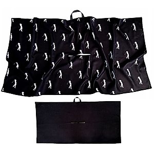 Zippa Large Black Golf Towel I Easy to Clean Clubs, Quick Drying in Rain I Microfiber Golf Towels for Golf Bags, Golf Ball Towel, Golf Club Towel, Golf Equipment, Towel Golf Accessories Men and Women