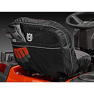 Husqvarna Lawn Tractor Seat Cover, Fits Up to 15 Inch High Seats, Durable, Water-Resistant Riding Lawn Mower Accessories, Orange/Grey