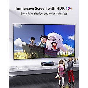 AWOL VISION LTV-3500 80”-150" 4K 3D Laser TV, 3500 ANSI Lumen Ultra Short Throw Triple Laser Projector Without Color Wheel, HDR10+ Dolby Atmos Home Theatre UST Projector(Fire TV Stick 4K Max included)