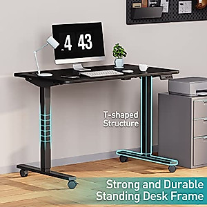 WOKA 40 x 24 Inches Electric Standing Desk,Adjustable Height Stand up Desk with Memory Controller, Sit Stand Desk for Home Office, Adjustable Motorized Desks with Splice Board, Black