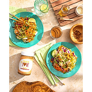 Spread The Love UNSALTED Almond Butter, 16 Ounce (All Natural, Vegan, Gluten-free, Creamy, No added salt, No added sugar, No palm fruit oil, Not pasteurized with PPO)