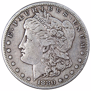 1880 S Morgan Dollar F Fine 90% Silver $1 US Coin Collectible